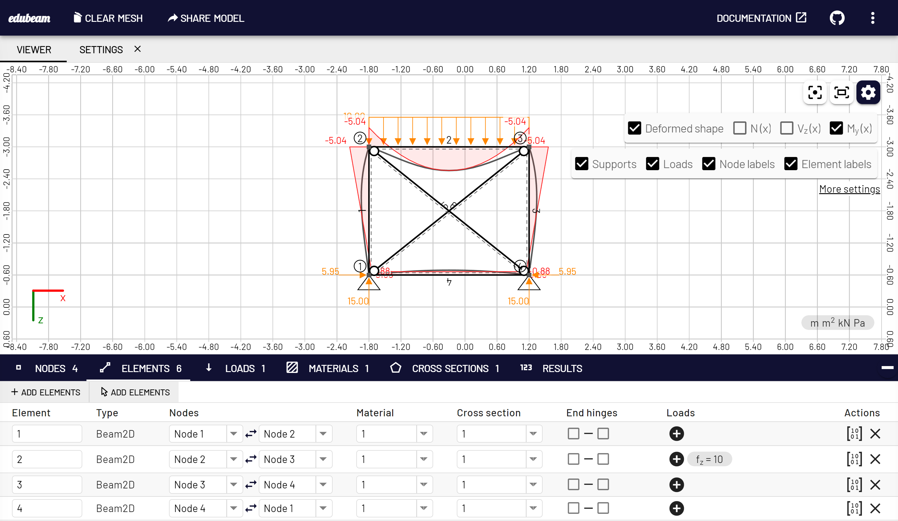 edubeam - Online Structural Analysis